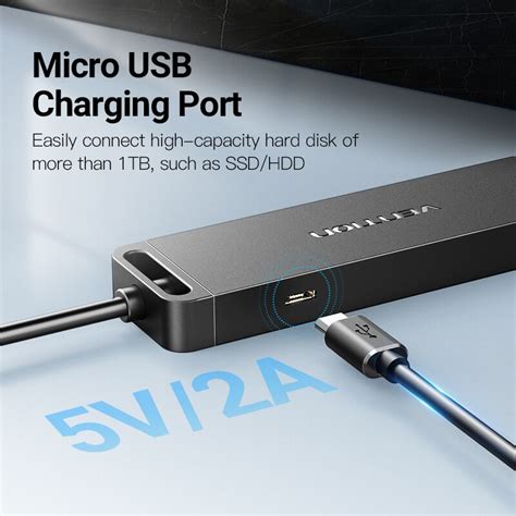 Drag Usb Hub 4 Port Usb 3 0 2 0 Splitter Met Micro Grandado
