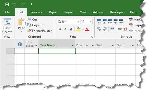 Add A Task To Microsoft Project OnePager