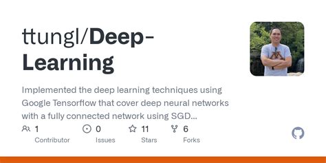 GitHub Ttungl Deep Learning Implemented The Deep Learning Techniques Using Google Tensorflow