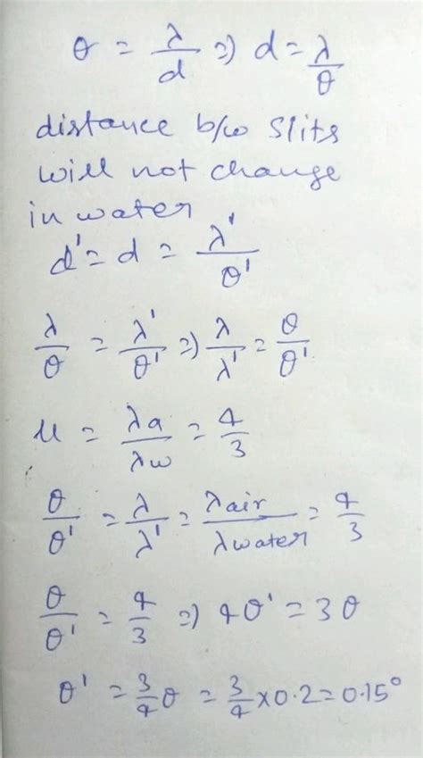In A Double Slit Experiment The Angular Width Of A Fringe Is Found To Be O On A Screen
