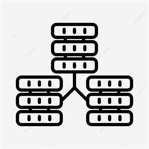Database Line Icon Vector Data Hosting Network Png And Vector With