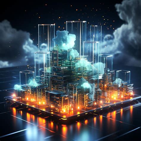 Premium AI Image A Conceptual Illustration Depicting Cloud Networking Automation AI Cloud