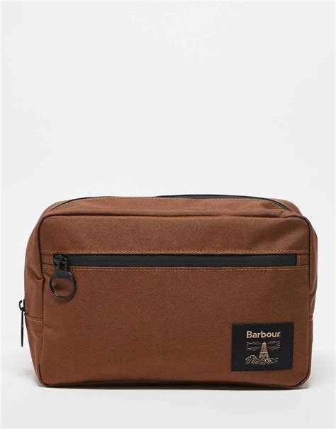 Barbour Field Canvas Washbag In Tanblack Endource