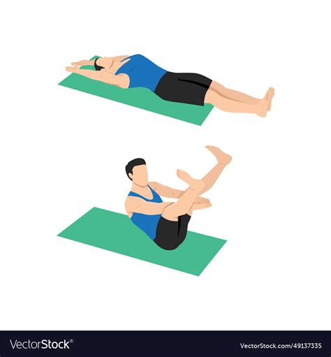 Man Doing Star Crunch Or Crunches Abdominals Vector Image