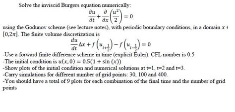 Solve The Inviscid Burgers Equation Numerically