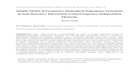 Pdf Simple Model Of Frequency Dependent Impedance …simple Model Of Frequency Dependent