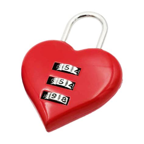 Farfi Heart Padlock Code 3 Numbers Password Combination Heart Shape