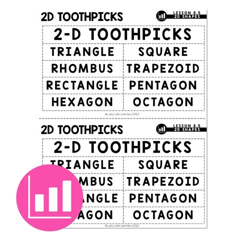 Lucky To Learn Math 2d Shapes Lesson 85 Differentiation 2d Toothpicks Lucky Little