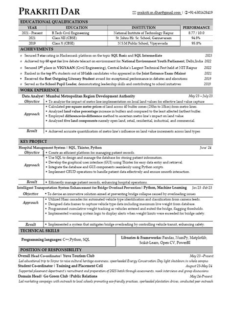 Resume 624 Pdf Databases Python Programming Language