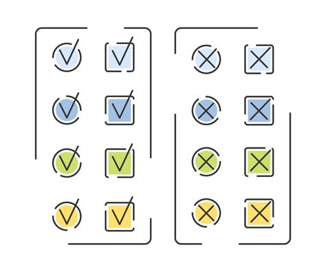 Infographic Elements Put Checkmarks And Cross Marks Icons For