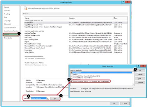 sage intelligence add in giving error or not showing up in excel