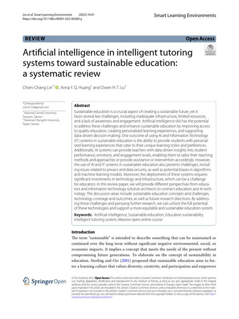 Artificial Intelligence In Intelligent Tutoring Systems Toward Sustainable Education A