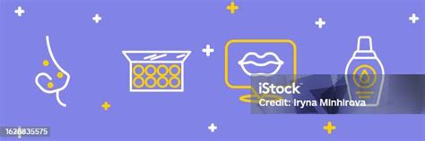 세트 라인 샴푸 병 웃는 입술 거울과 여드름 아이콘이 있는 메이크업 파우더 벡터 Charitable Foundation에 대한 스톡 벡터 아트 및 기타 이미지