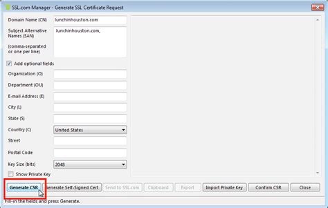 CSR Generation And Validation With SSL Manager SSL Com