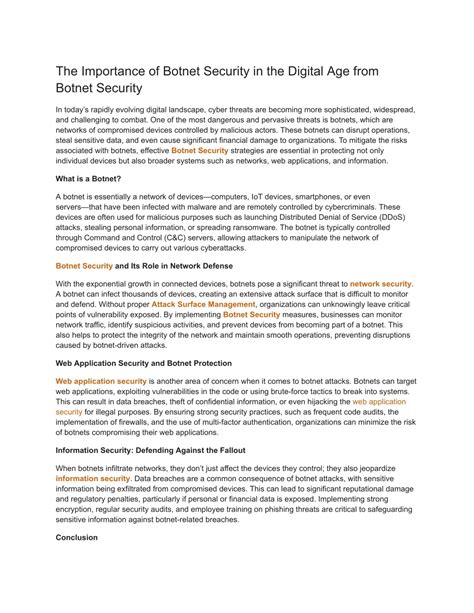 Ppt The Importance Of Botnet Security In The Digital Age From Botnet Security Powerpoint