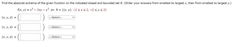 Solved F X Y X3−3xy−y3 On R { X Y −2≤x≤2 −2≤y≤2}