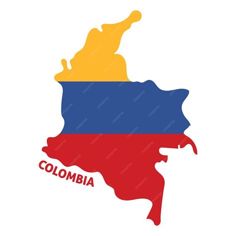 Premium Vector Isolated Colored Map Of Colombia With Its Flag Vector