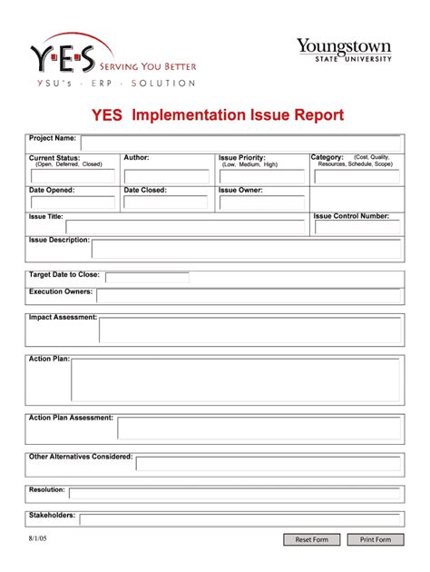 yes implementation issue report form fill out and sign printable pdf