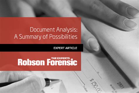 Document Analysis A Summary Of Possibilities