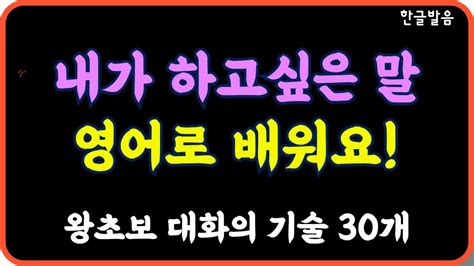 틀어만 놓으세요 내가 말하고싶은 짧은영어 30 반복하면 그냥 외워져요 내가 하고싶은말을 영어로 하면 쉽게 기억돼요