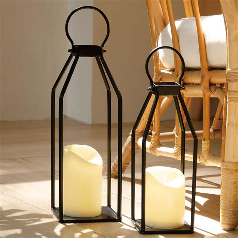 Perfnique Modern Farmhouse Lantern Decor 15 13 Set Of 2 Black