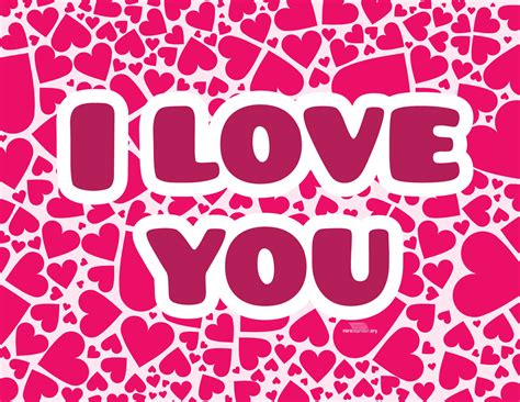 Corazones Rosas Con I Love You Para Imprimir
