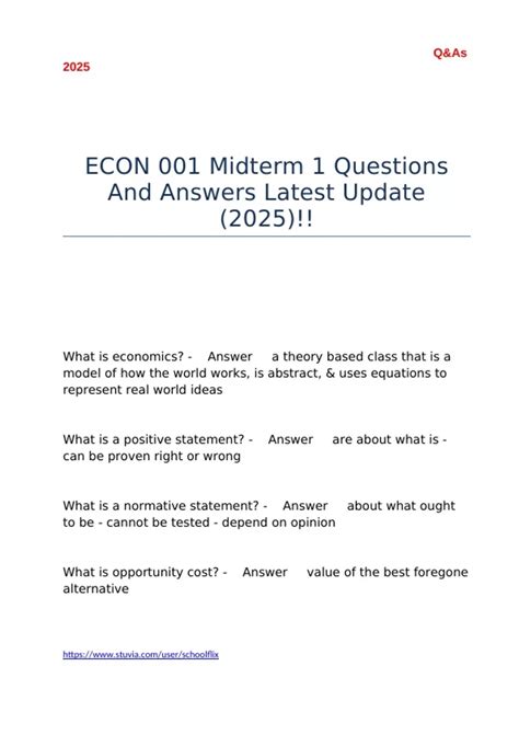 ECON Midterm Questions And Answers Latest Update ECON Stuvia US