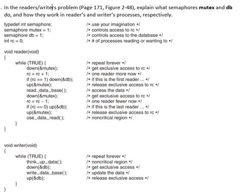 Solved In The Readerswriters Problem Page 171 Figure