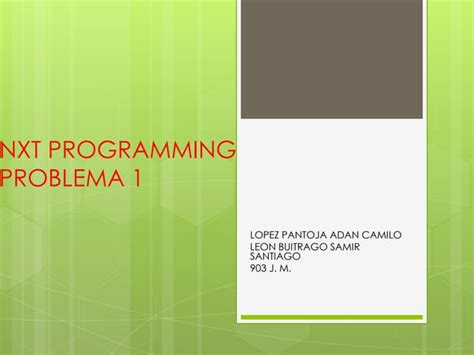 Nxt Programming Ppt