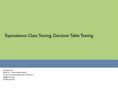 PPT Equivalence Class Testing Decision Table Testing PowerPoint Presentation ID 6342472