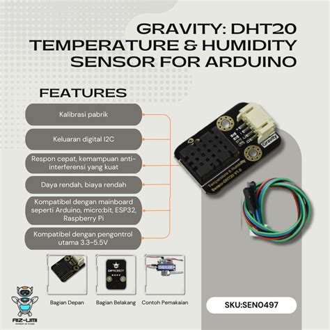 jual dfrobot dht20 temperature and humidity sensor for arduino kab