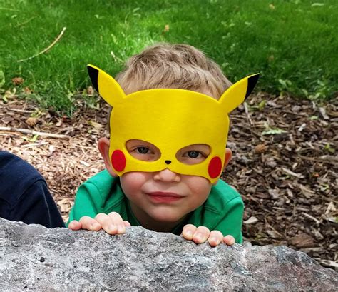 Pikachu No Sew Mask Pattern Pokemon Party Favor Pikachu Party Supply