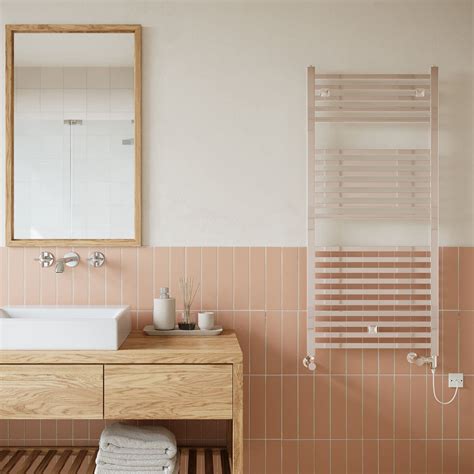 Chrome Dual Fuel Towel Rail H1110mm X W500mm Standard Straight Todi