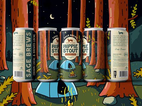 Hippie Stout Beer Can Packaging On Behance