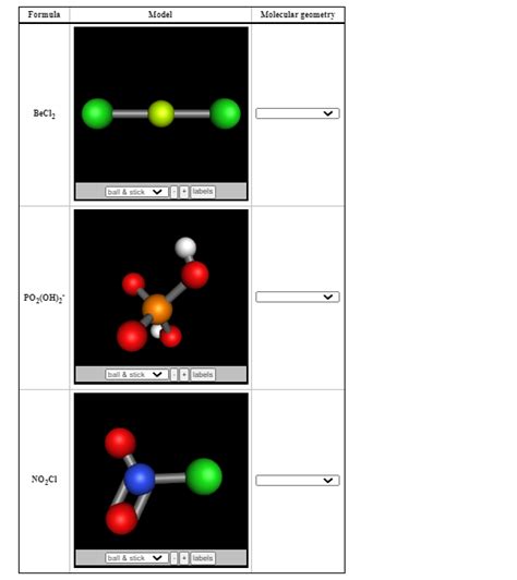 Answered Formula Model Molecular Geometry Becl Bartleby