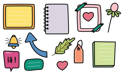 Premium Vector Cute Bullet Journal Notes Paper And Ornament