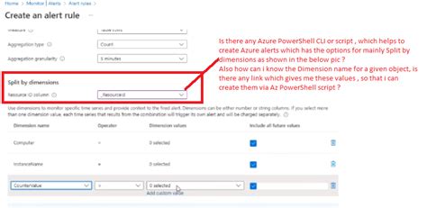 Azure Powershell Cli To Create Azure Alerts With Condition Having Split