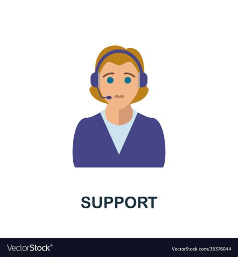 Support Flat Icon Color Simple Element From Work Vector Image