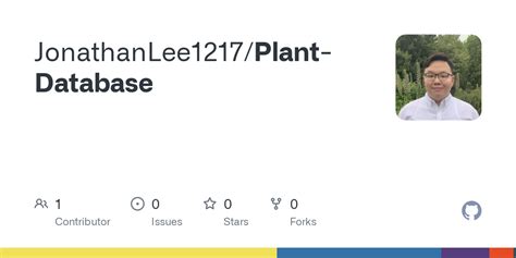 GitHub JonathanLee Plant Database