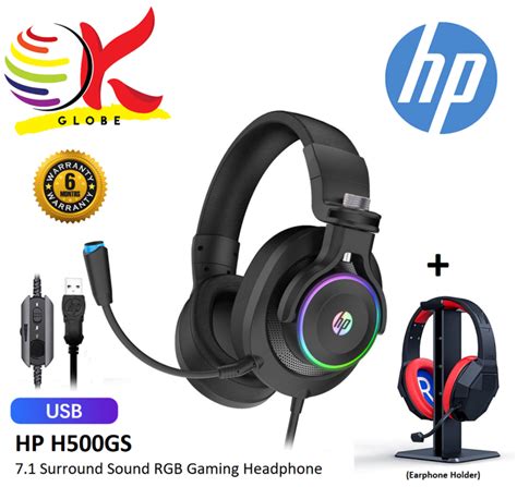 Hp H Gs Surround Sound Wired Usb Gaming Headset With Rgb Light Effect Microphone In