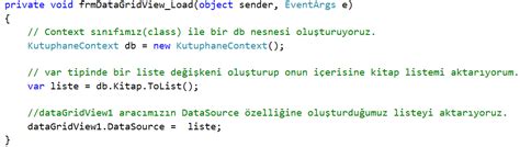Entity Framework DataGridView C Windows Form Erdi YALÇIN