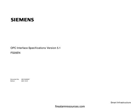 Siemens Opc Interface Specifications Version 51 Fs20en Download Fire