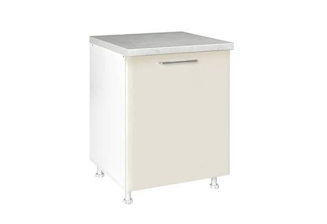 Кухненски шкаф долен с една врата In Mdf D60 1v бежов гланц • Модулна кухня In Mdf бежов гланц