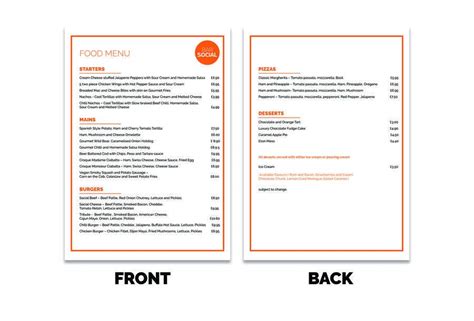 Design Create Funky Food Menu For Bar Restaurant In MS Word Freelancer
