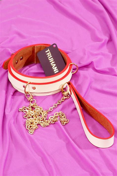 Bdsm Submissive Collar For Sex Restraints Sexy Leather Choker White