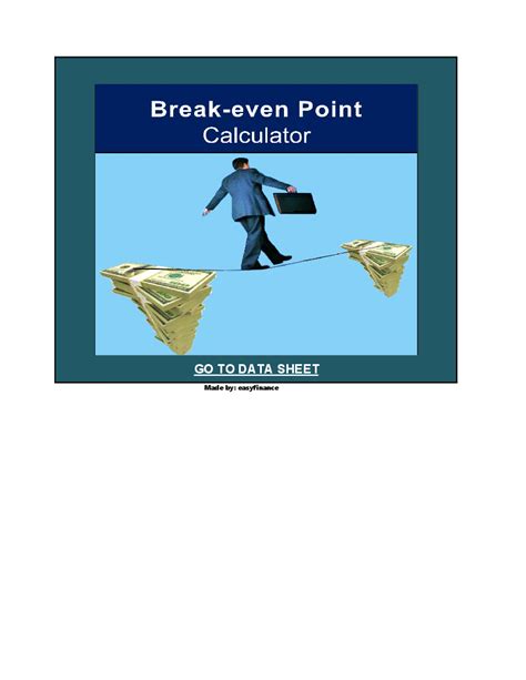 Break Even Point Calculator Template Excel Xls