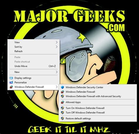 How To Add Windows Defender Firewall Context Menu Majorgeeks