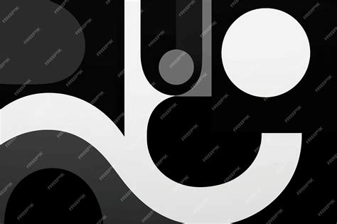 Abstract Monochrome Geometric Shapes Premium Ai Generated Vector