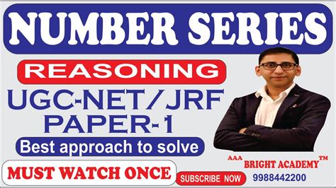 Number Series Reasoning Class For Ugc Net Paper 1 Number Series Questions And Answers Youtube
