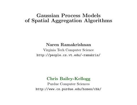 Ppt Gaussian Process Models Of Spatial Aggregation Algorithms Naren